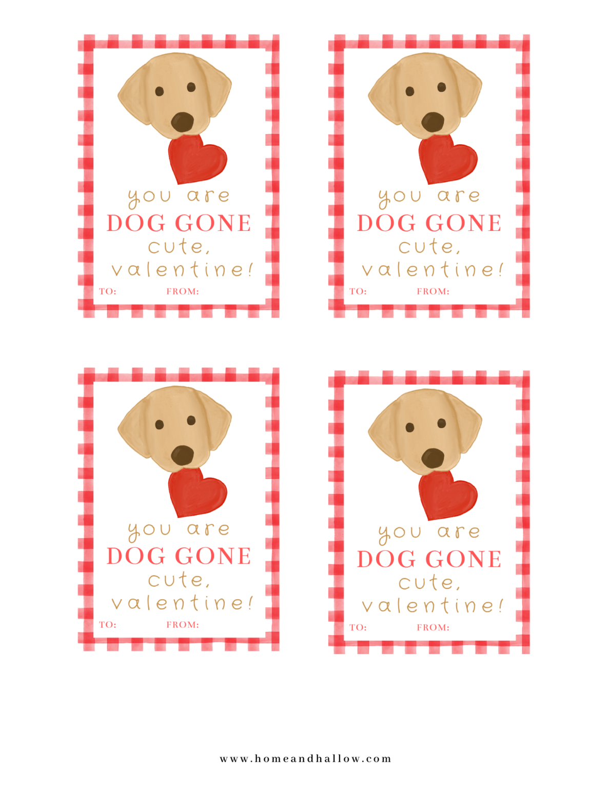 Free Valentine’s Printable: “You are Dog-Gone Cute, Valentine!” - Home ...